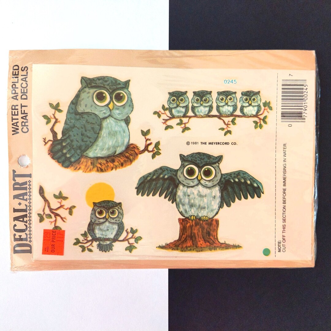 Iconic Vintage 70s 80s Owls Decorator Decals - Etsy