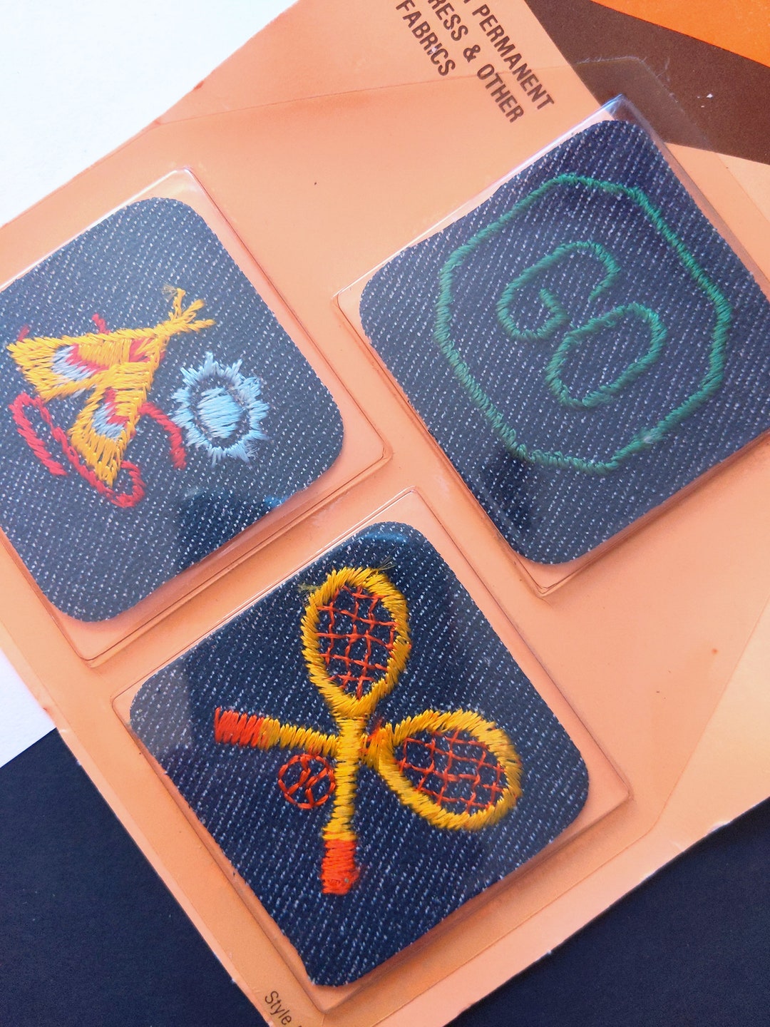 Cute Vintage 70s 80s Jean Iron-on Transfer Patches With Teepee, Rackets ...