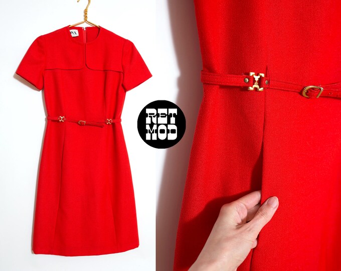 Mod Dream Vintage 60s Red Space Age Short Sleeve Shift Dress by Rona - Etsy