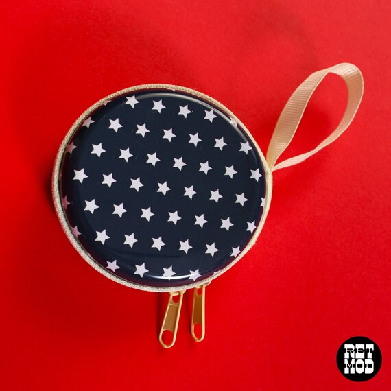 Adorable Vintage 70s Blue & White Star Clamshell Styl… - Gem