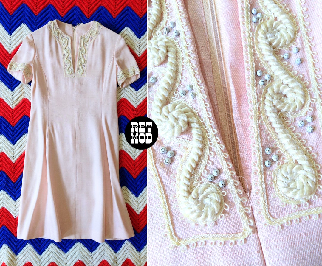 Lovely Palm Beach Style Light Pink Tunic Dress With Gorgeous Trim - Etsy