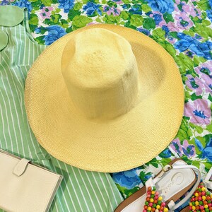 DEADSTOCK Incredible Vintage 60s 70s Pastel Yellow Tall Sun Hat - Etsy
