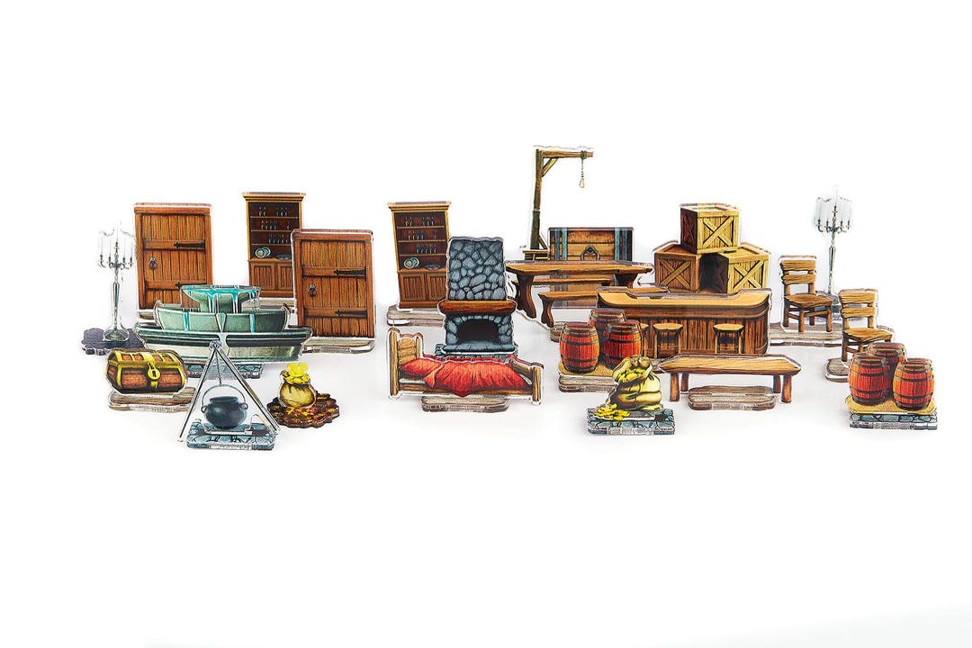 Set of Acrylic Miniature Standees Tavern for RPG and Wargaiming - Etsy