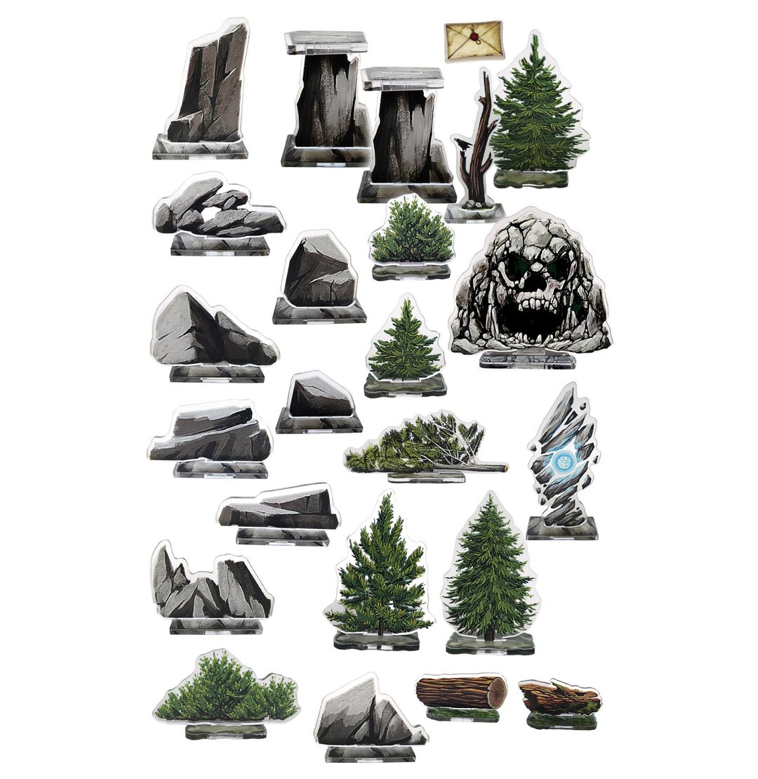 Set of Acrylic Miniature Standees Rocks for RPG and Wargaming - Etsy