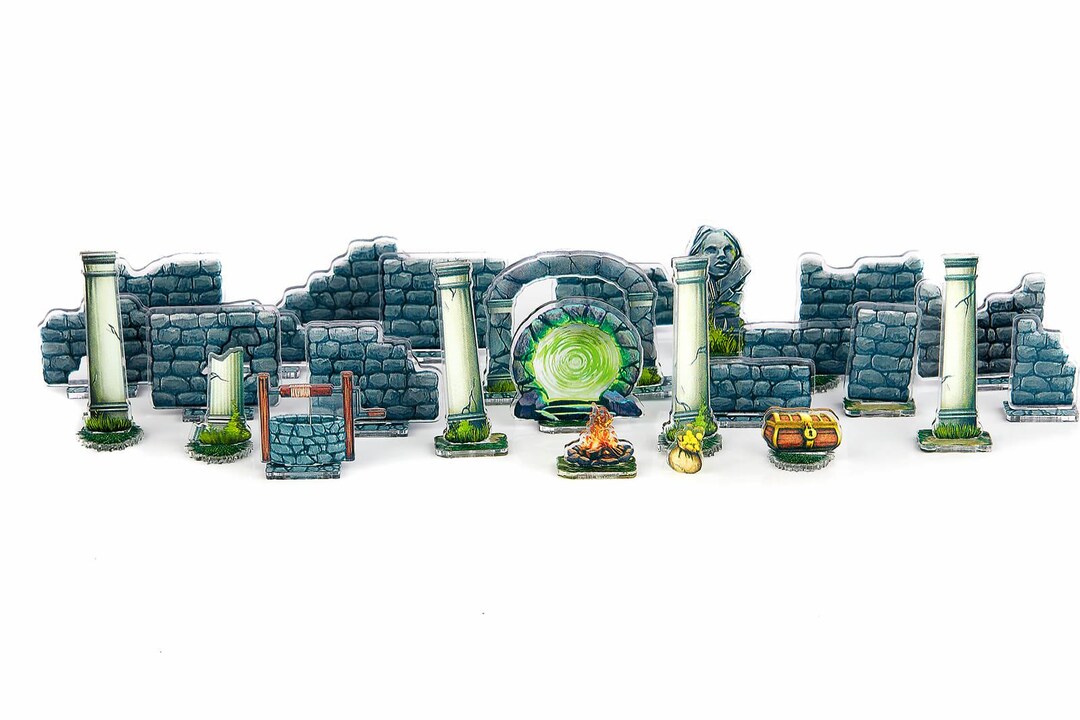 Set of Acrylic Miniature Standees RUINS for RPG and Wargaiming - Etsy