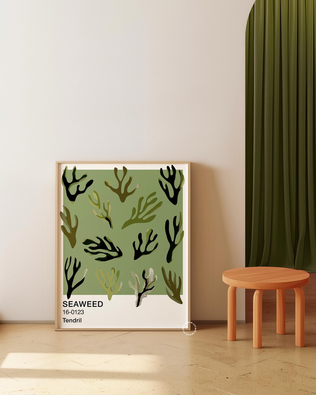 Seaweed Colour Card, Typography Poster, Aesthetic Wall Art, Printable ...