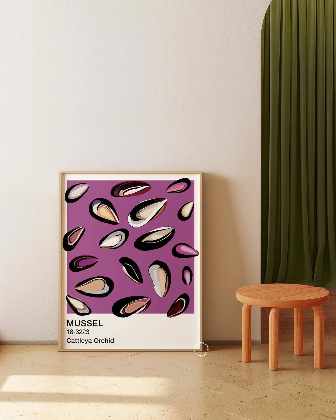 Mussel Colour Card, Typography Poster, Aesthetic Wall Art, Printable ...