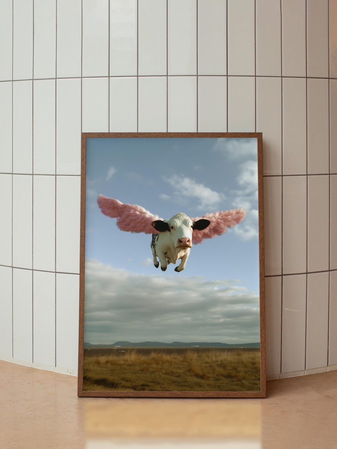 Flying Cow Surreal Art Printable Wall Art Edgy Wall Art Trendy Wall Art ...