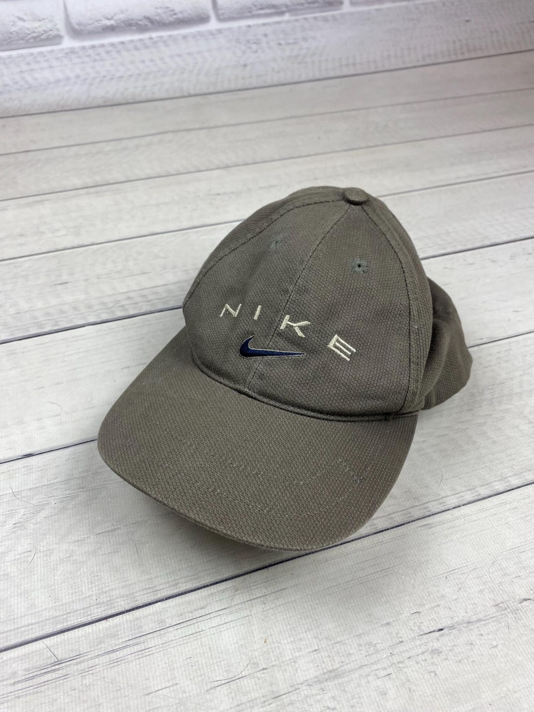 Nike Big Logo Red Label Grey Cap Hat 90’s - Etsy
