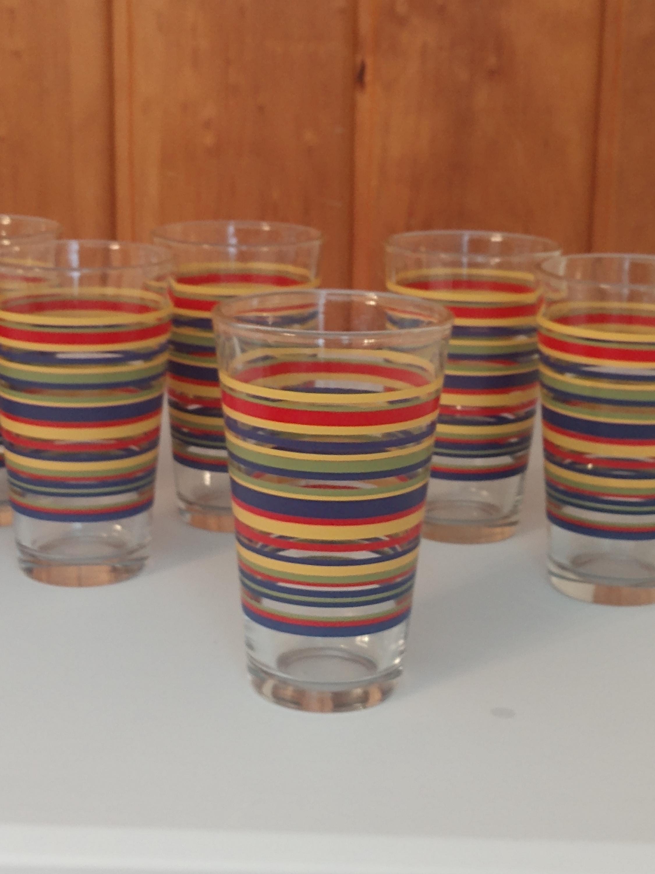Fiesta Ware Striped Drinking Glasses - Etsy