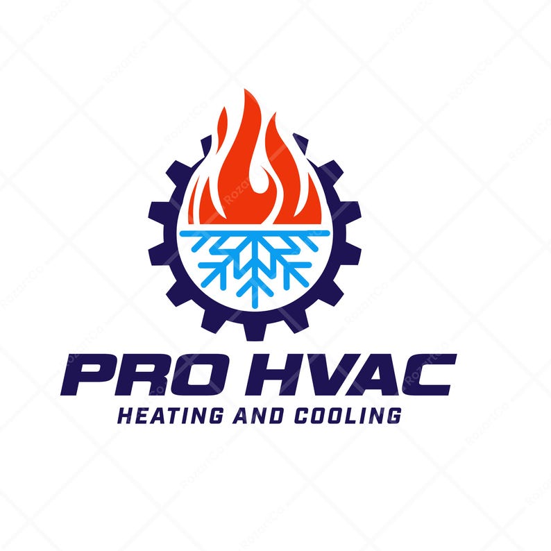 HVAC Logo Bundle: Editable Heating Cooling AC Repair Service Logos - Etsy