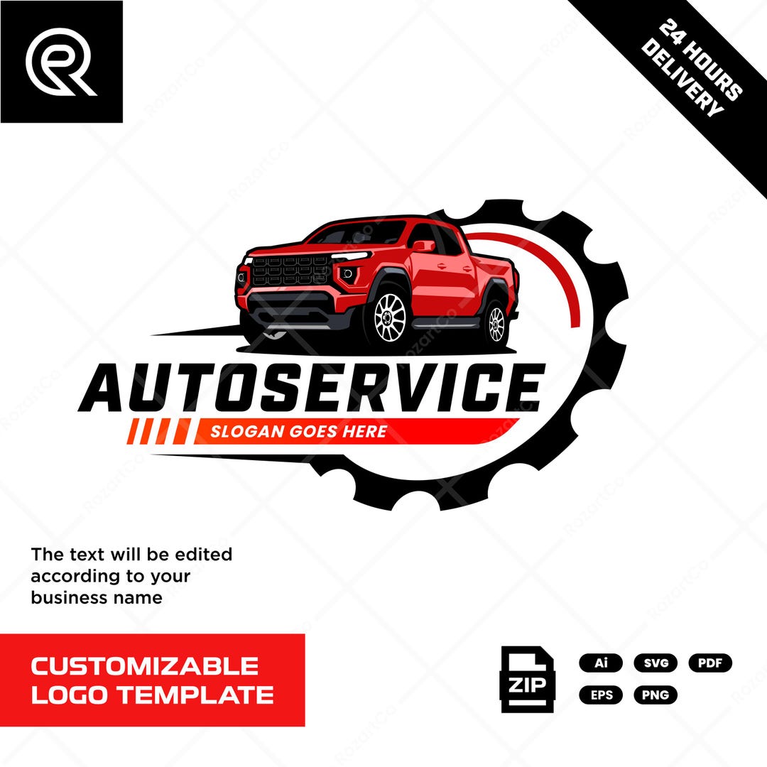 American Truck Auto Repair Logo Template | Custom Garage Branding (SVG ...