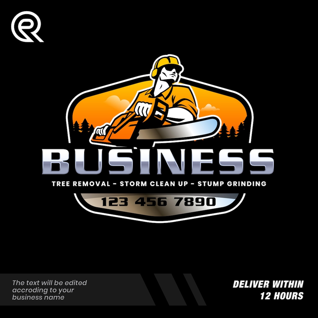 Arborist Chainsaw Logo, Landscaping & Stump Grinding, Storm Cleanup ...