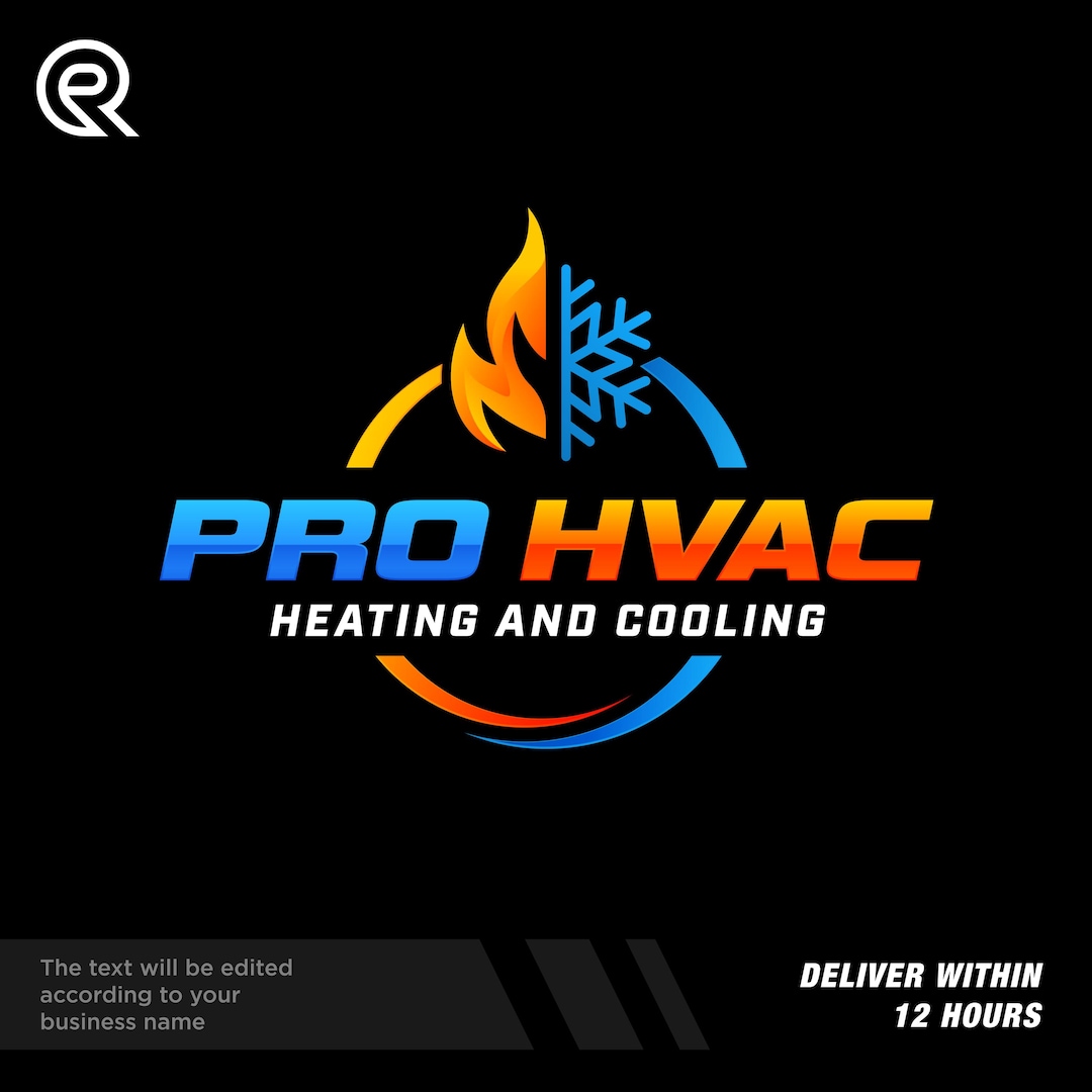 HVAC Logo | Fire & Snowflake Badge | Modern HVAC Businesses - Etsy