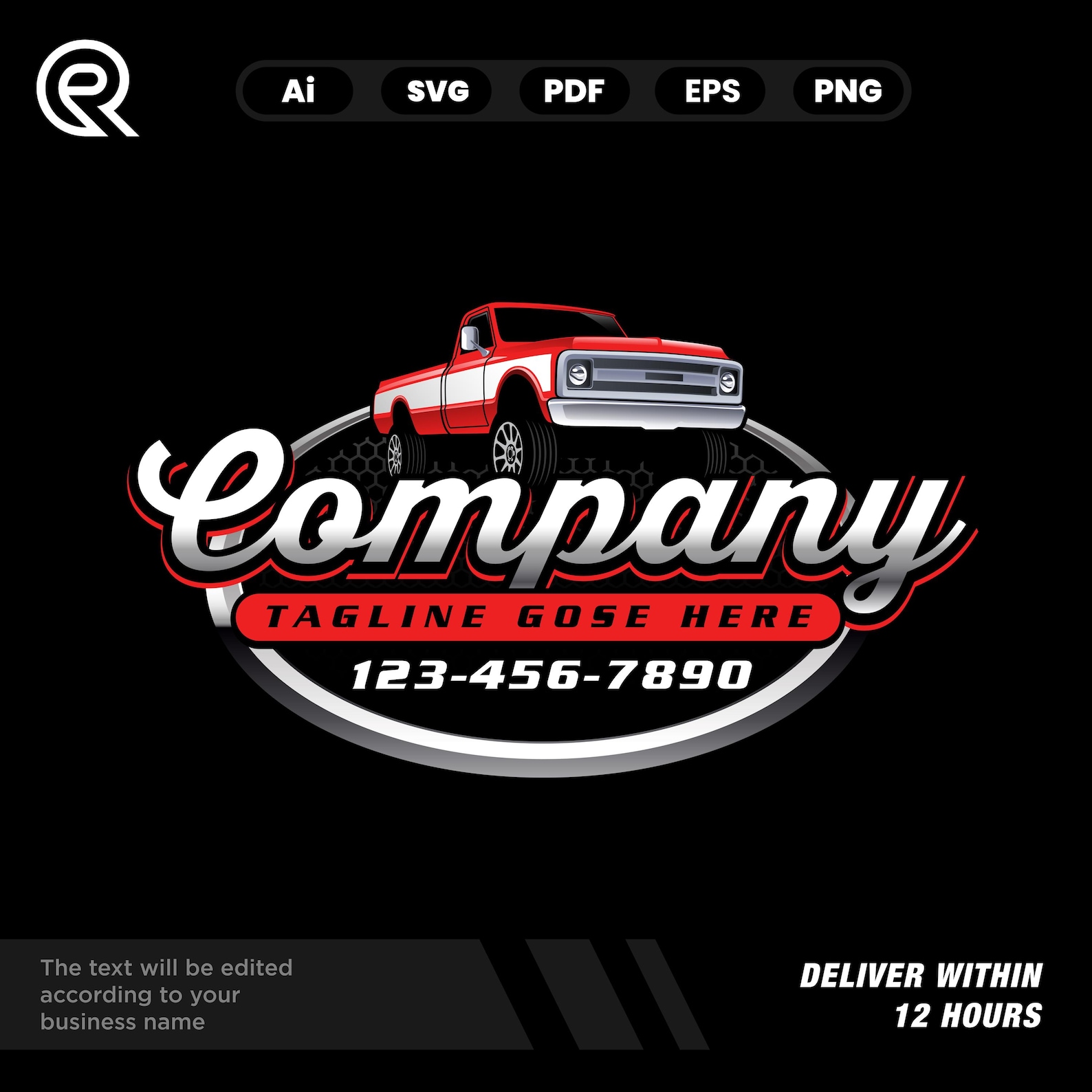 Auto Body & Paint Shop Logo | Classic Pickup Badge | Vehicle Repair ...