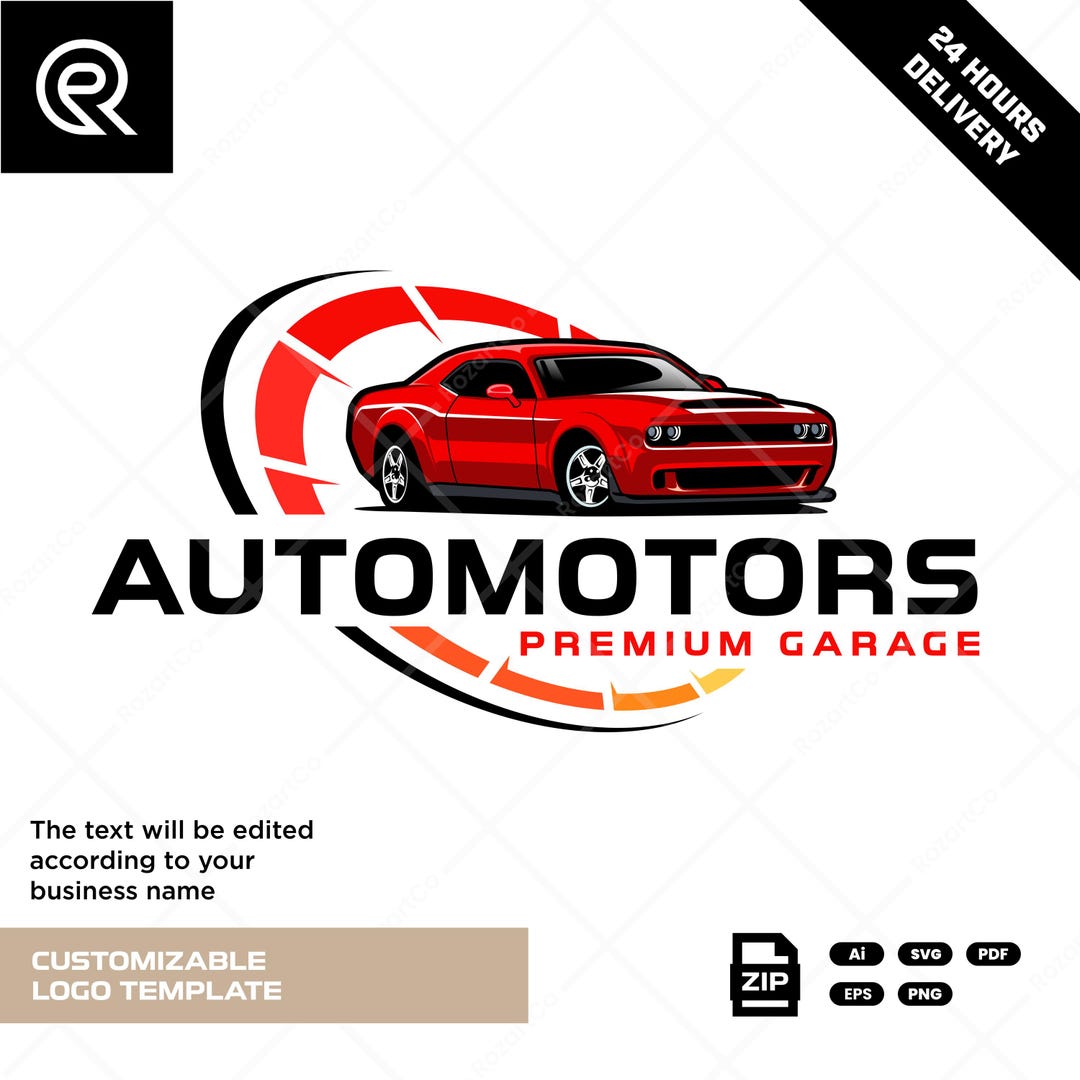 Muscle Car Logo Template: Custom Auto Repair Shop Branding - Etsy