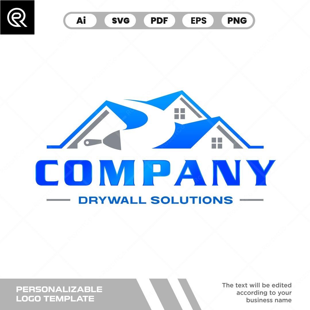 Drywall Logo: Home Improvement Business Branding - Etsy