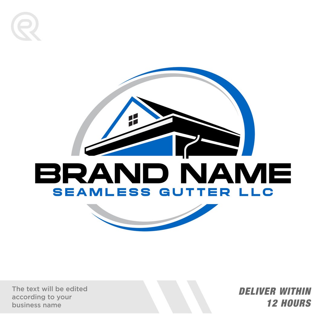Modern Gutter Service Logo | Seamless Gutter Company Branding | Home ...