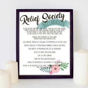 Printable LDS Relief Society Declaration Printable 11x14, 8x10 and 4 ...