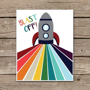 Printable Space Theme Children's Room Wall Art Prints, Planet Nursery ...