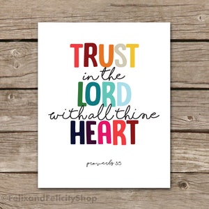 Printable Wall Art Bible Verse Colorful Home Decor, Christian Scripture ...