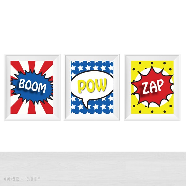 Boom Pow Superhero Signs - Etsy