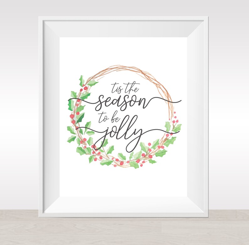 Printable Tis' the Season to Be Jolly Christmas Home Decor | Etsy
