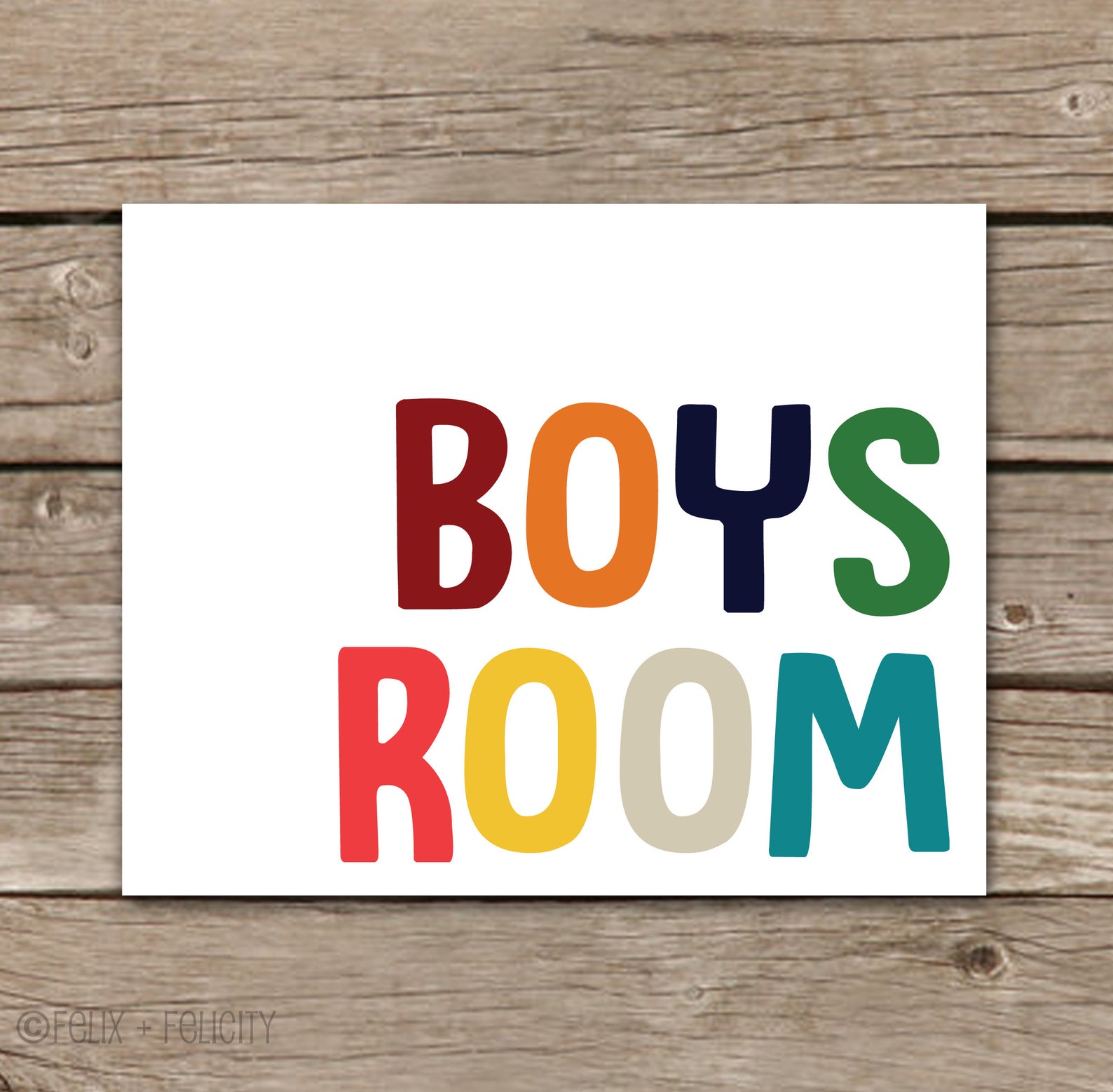 Printable Boys Room Sign Colorful Wall Art Unique Little | Etsy