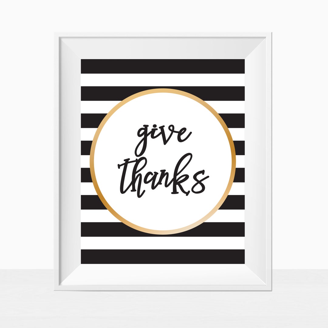 Printable Quote Give Thanks Minimalist Print Gallery Wall Art Kitchen ...
