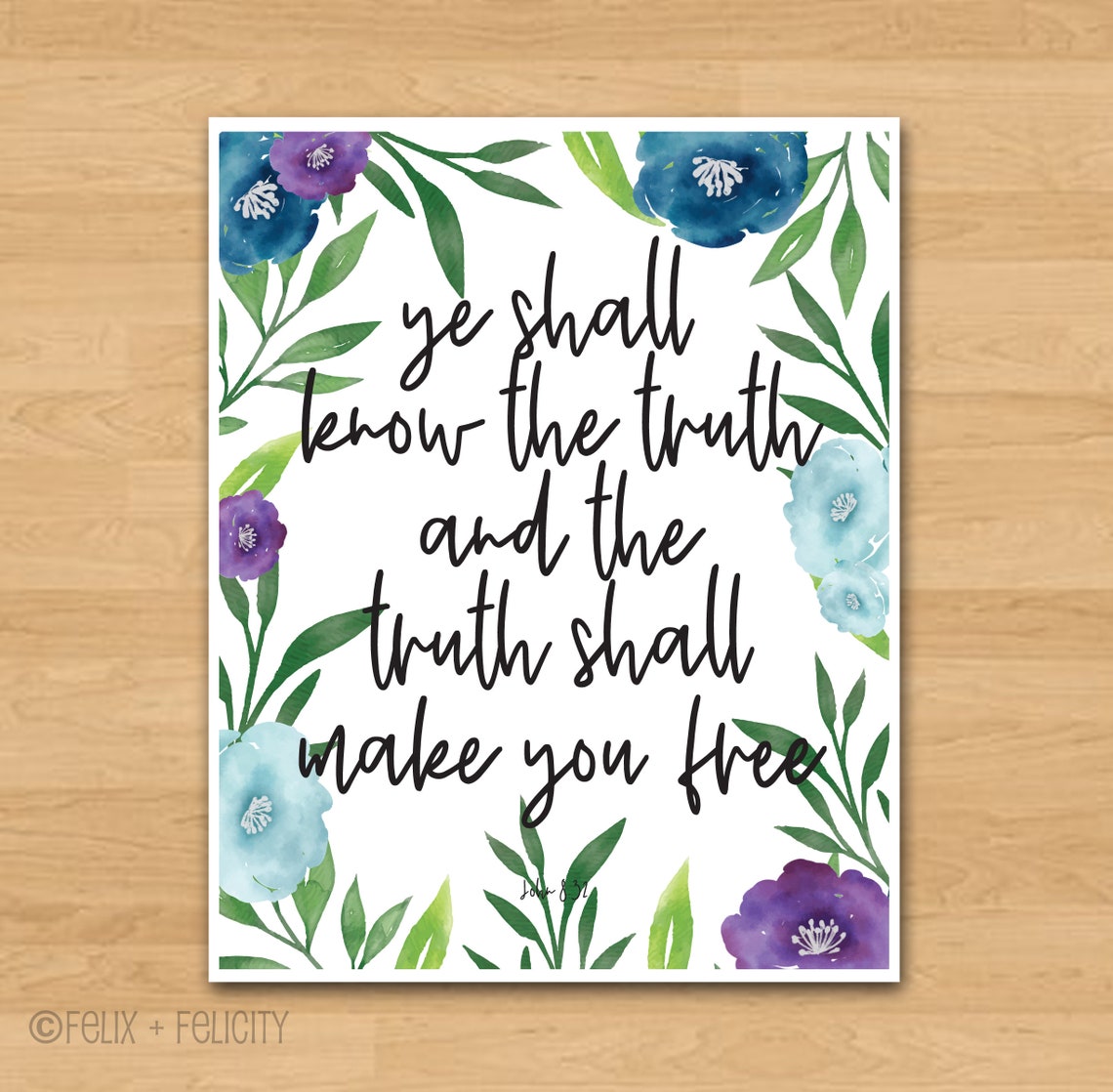 Printable Bible Verse Wall Art the Truth Shall Make You | Etsy