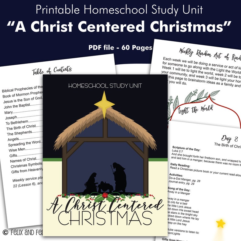Printable Homeschool Study Unit a Christ Centered | Etsy