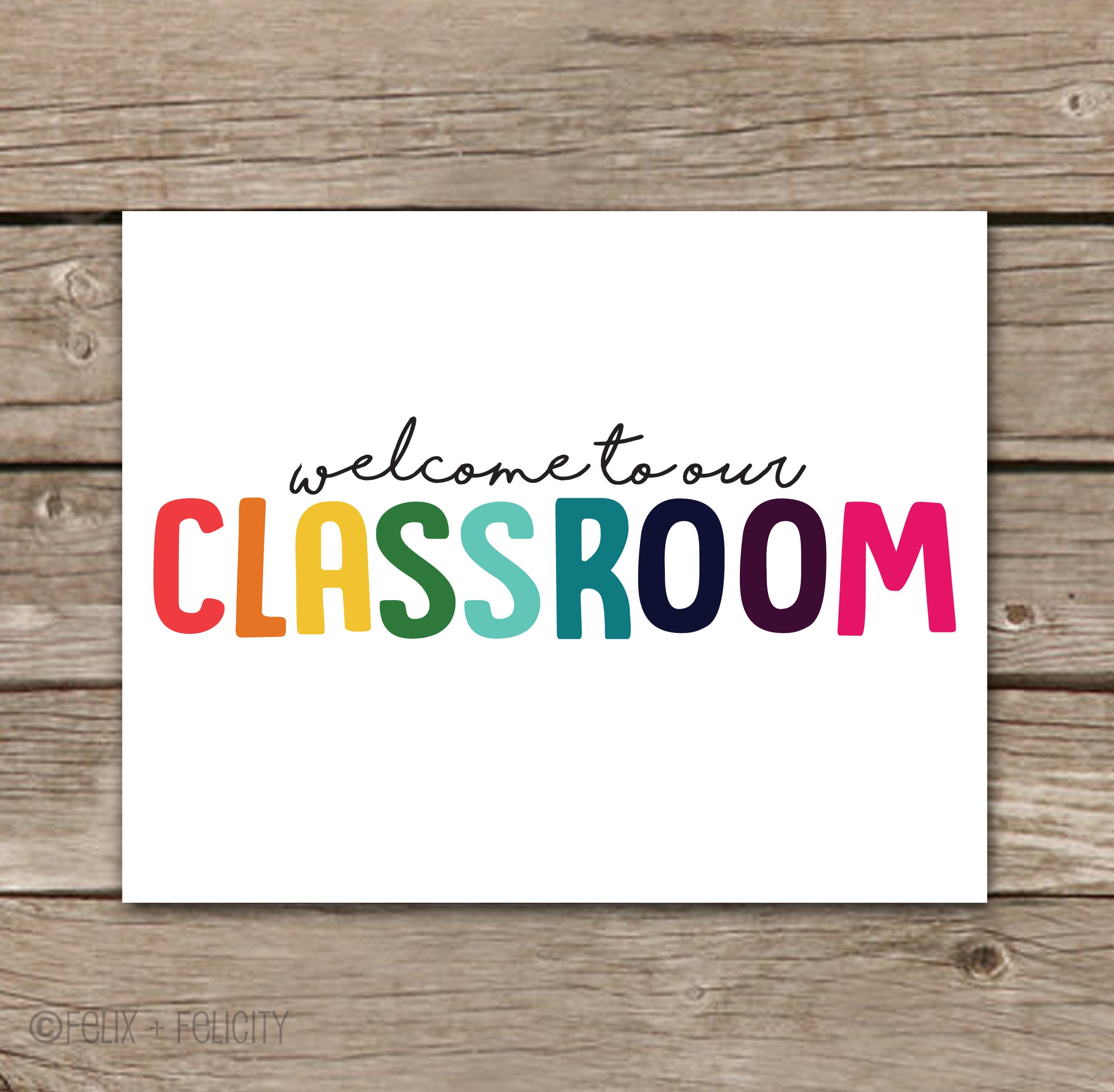 Printable Welcome to our Classroom Wall Art Colorful Class | Etsy