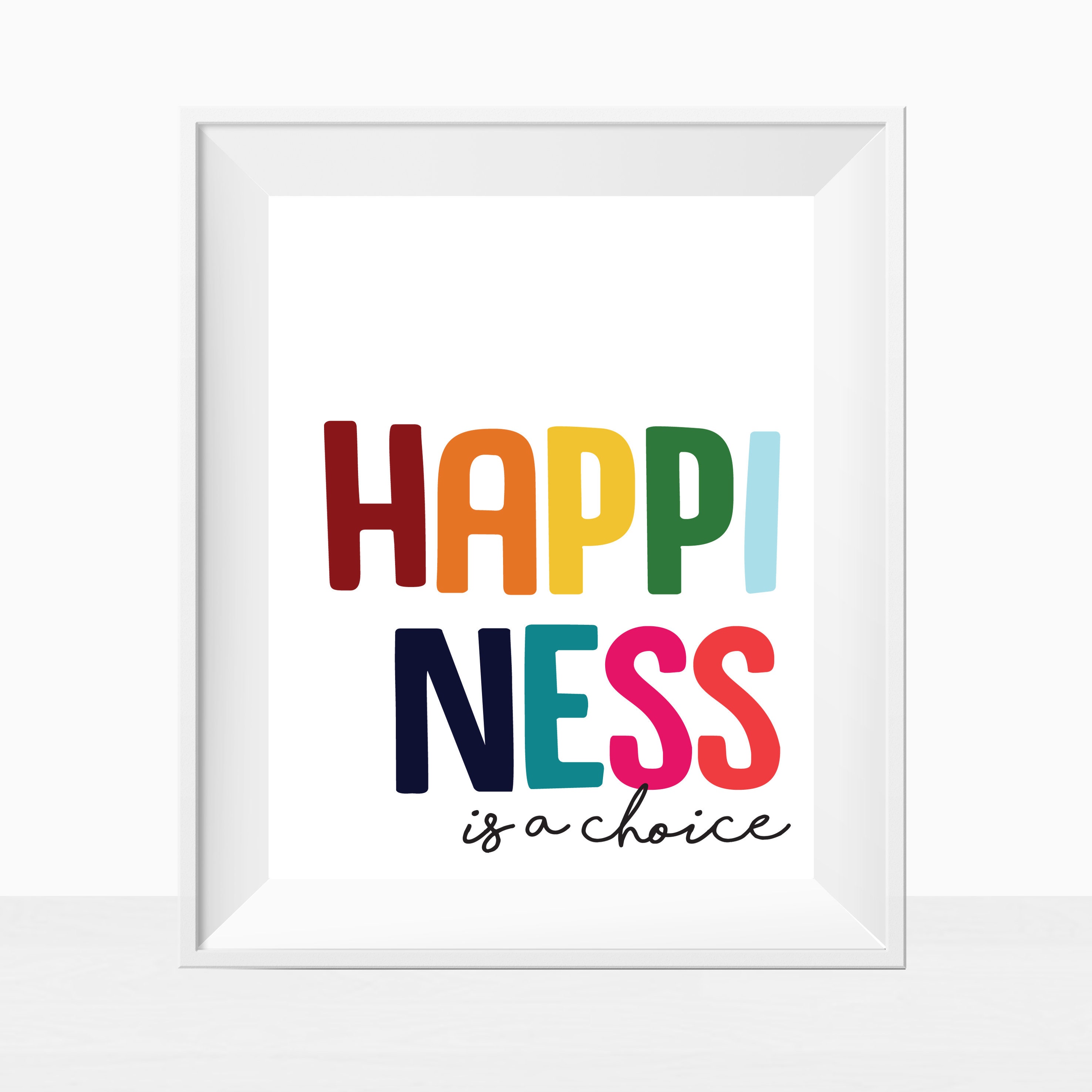 Printable Happiness is A Choice Quote Colorful Wall Art - Etsy