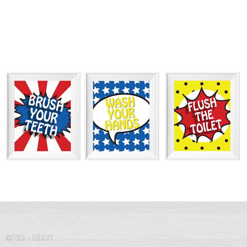 Superhero Bathroom - Etsy