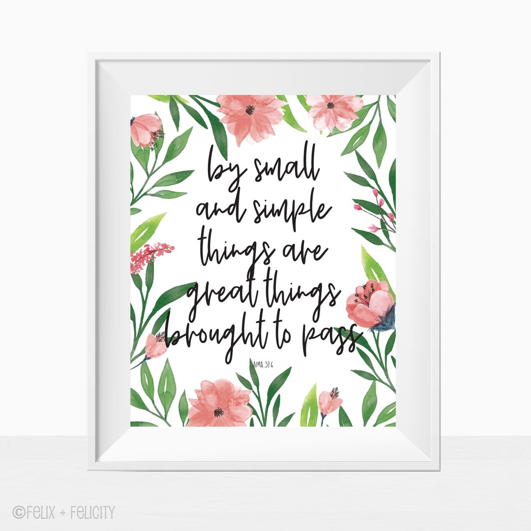 Printable Wall Art Scripture "by Small and Simple Things" Book of ...