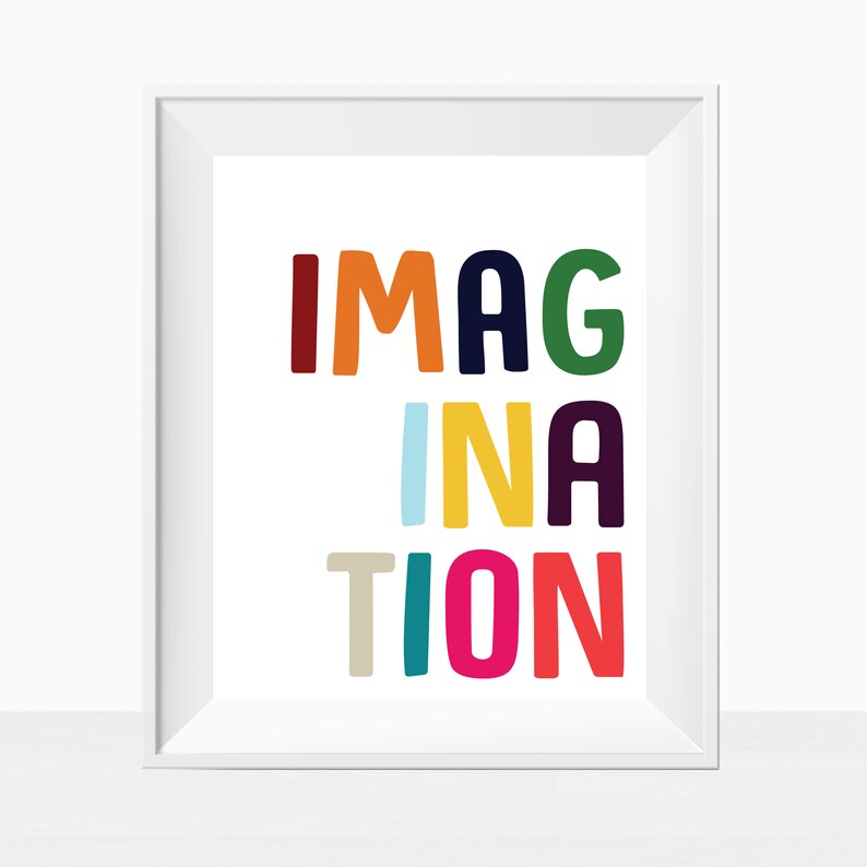 Printable Imagination Sign Colorful Wall Art Kid Child Play Room Print ...