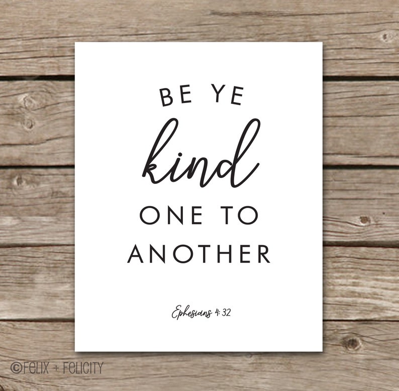 Printable Bible Verses Be Kind Wall Art Print Christian | Etsy