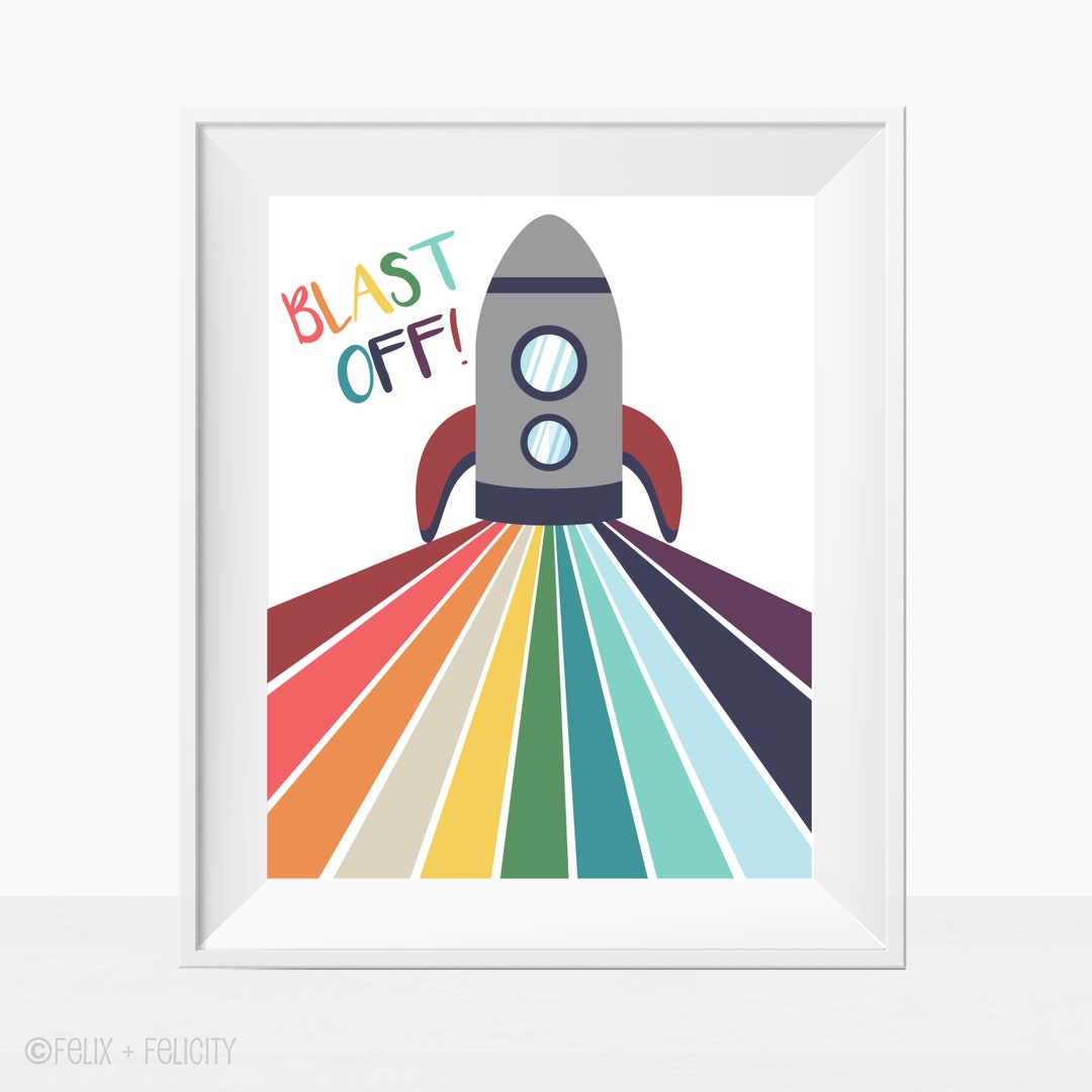 Printable Space Theme Children's Room Wall Art Prints, Planet Nursery ...