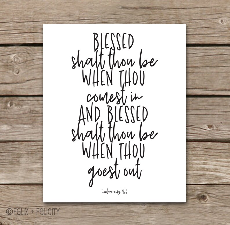 Printable KJV Bible Verse Entryway Wall Art Blessed | Etsy