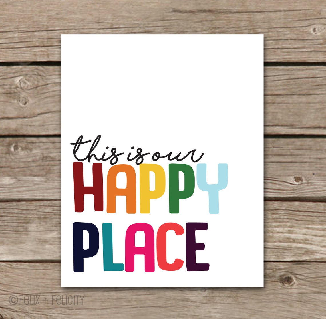 Printable This is Our Happy Place Quote Wall Sign Living | Etsy
