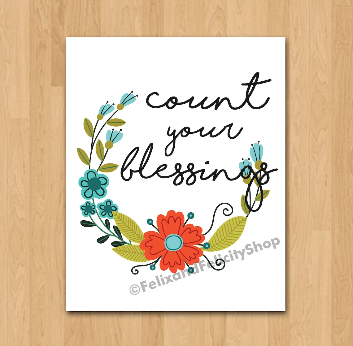 Printable Count Your Blessings 8x10 PDF File Instant Download | Etsy