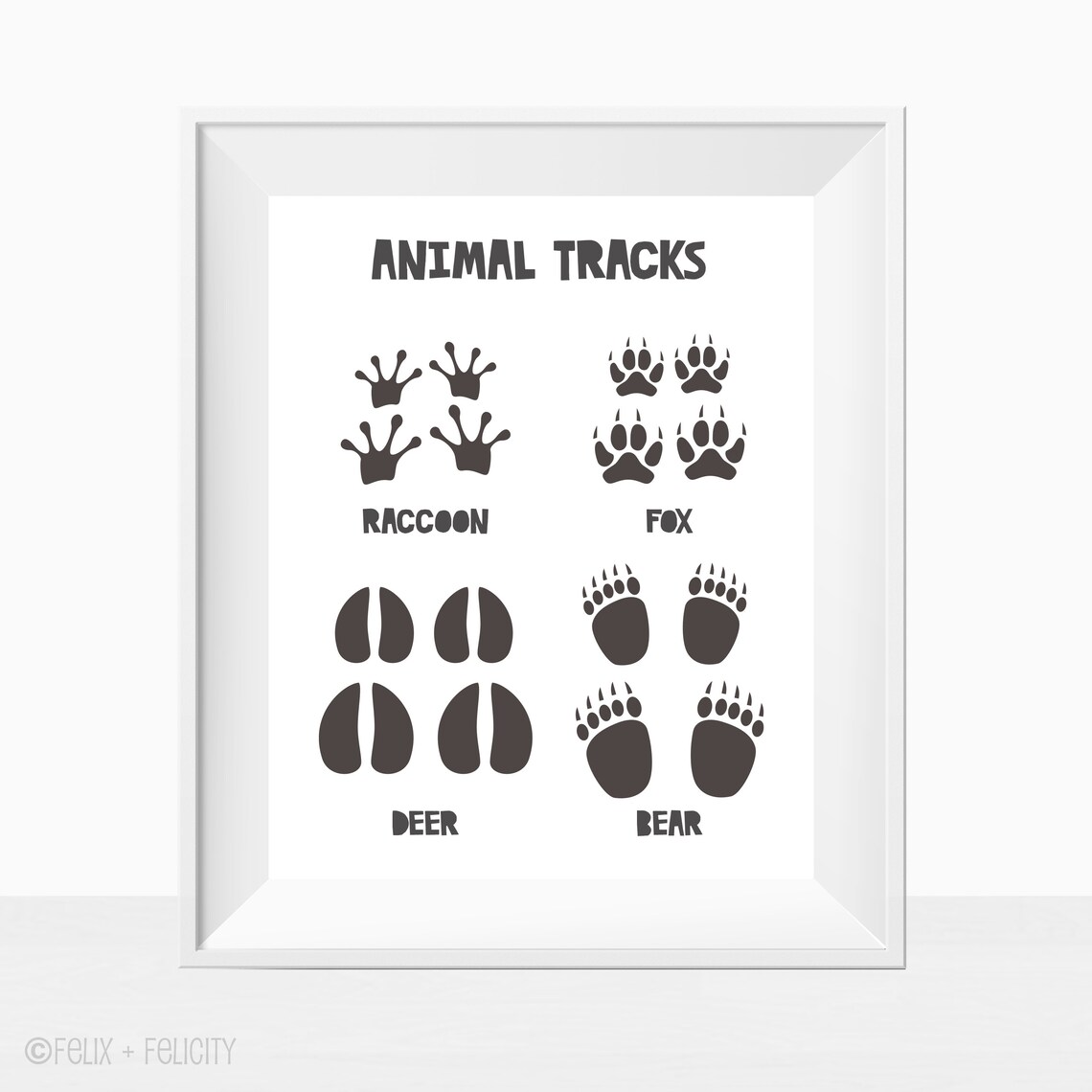 Printable Animal Track Print Woodland Animal Theme Nursery | Etsy