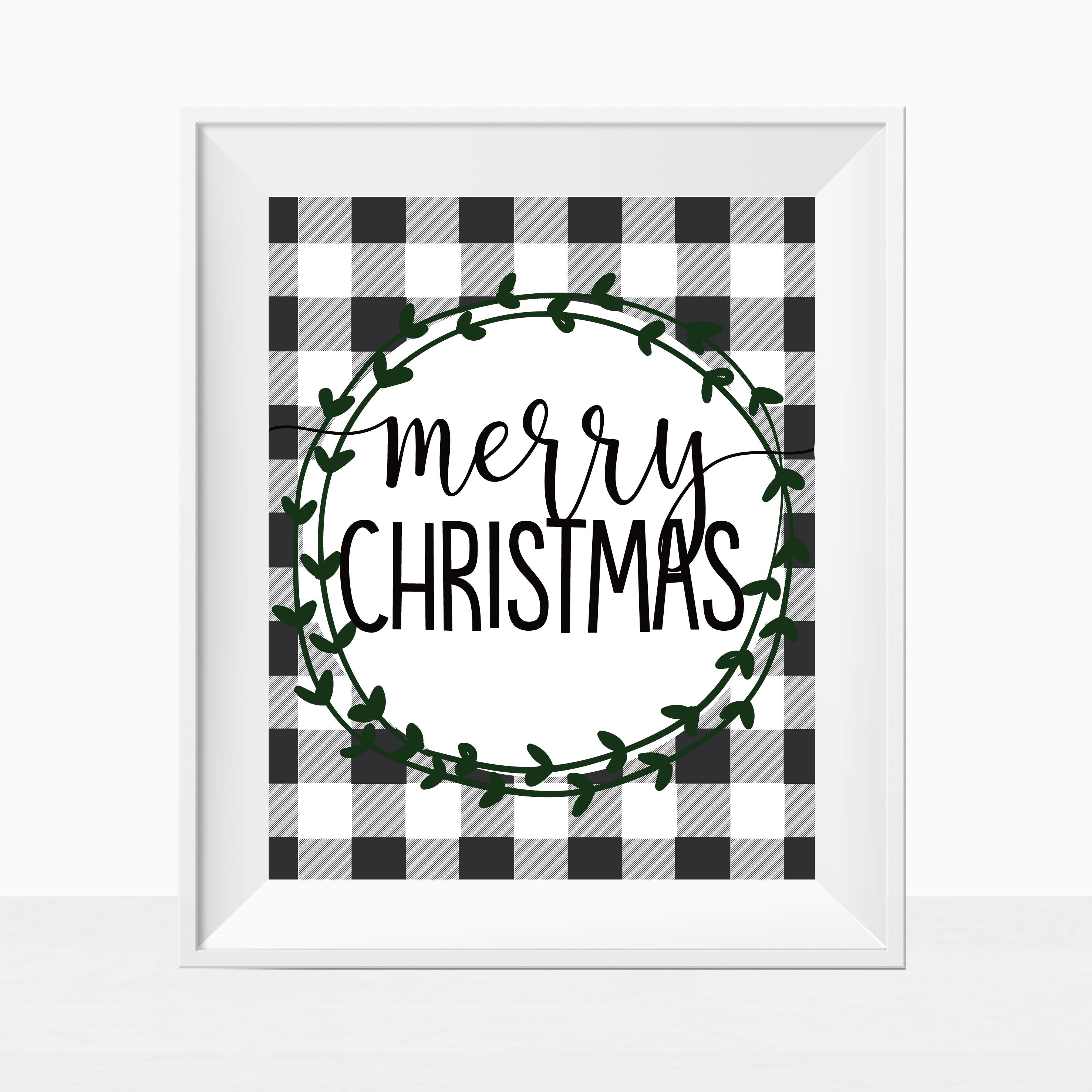 PRINTABLE Buffalo Check Plaid Merry Christmas Holiday Home - Etsy