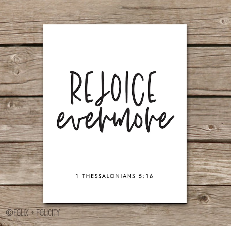Printable Bible Verses Rejoice Evermore Wall Art Print | Etsy