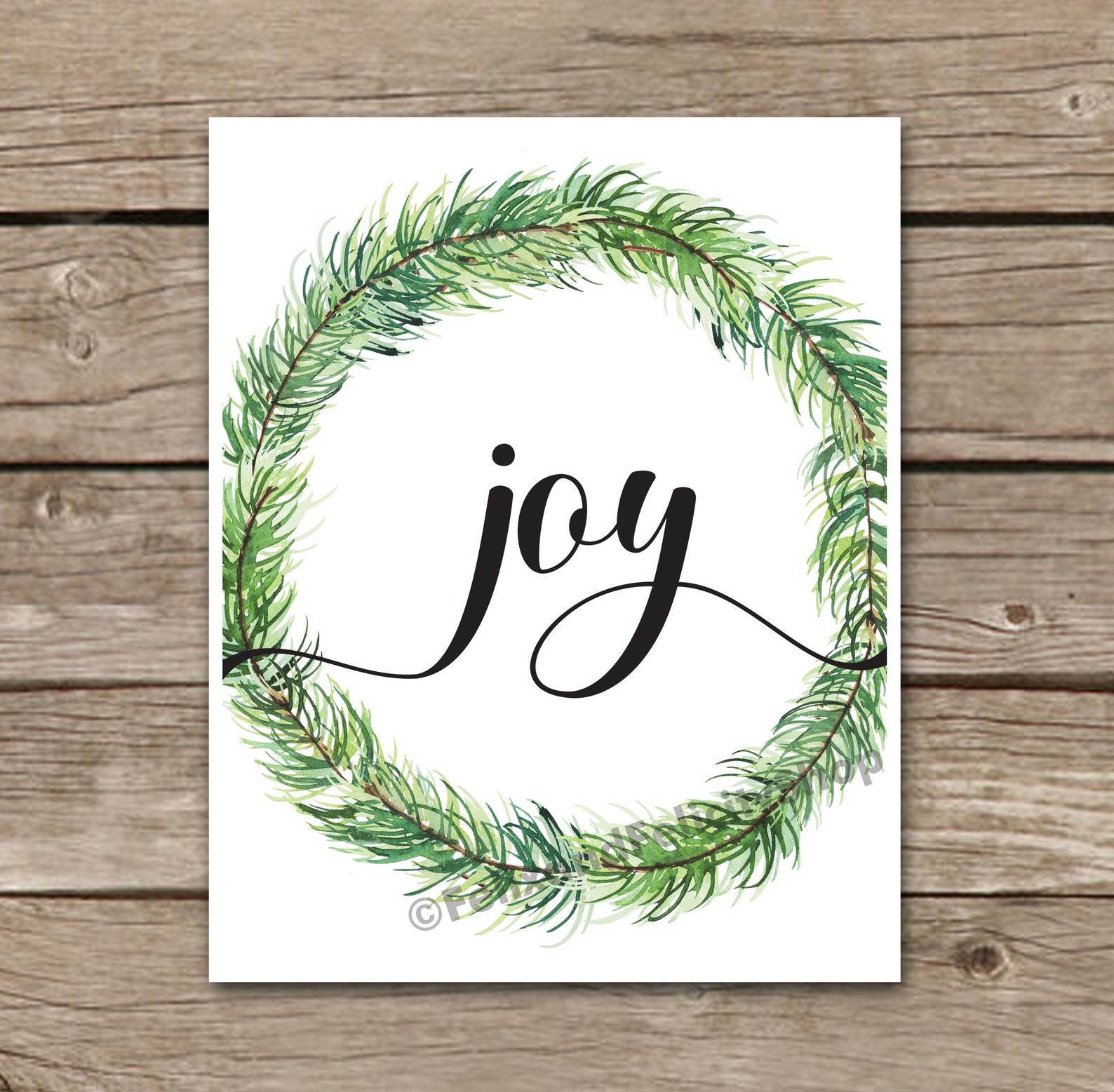 Printable Joy Apartment Decor Pine Calligraphy Print Sign | Etsy