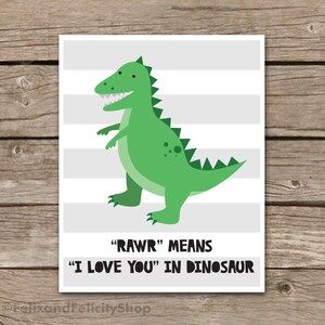 Printable rawr Means I Love You in Dinosaur Quote Wall Art, Baby Boy ...