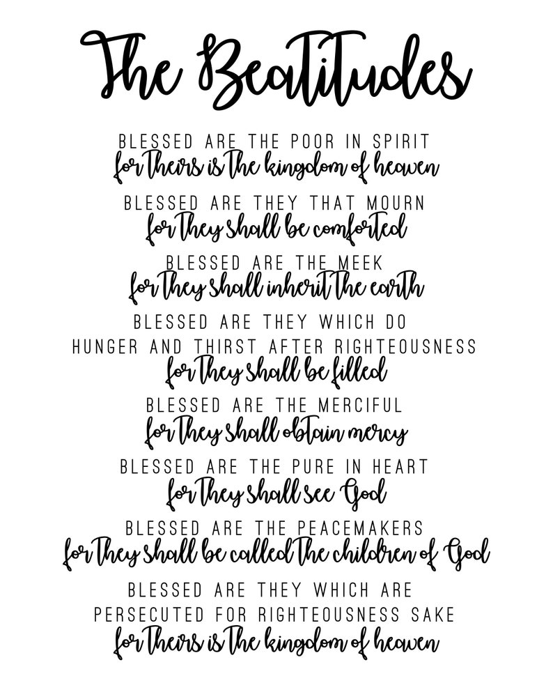 Printable Bible Verse Wall Art the Beatitudes - Etsy