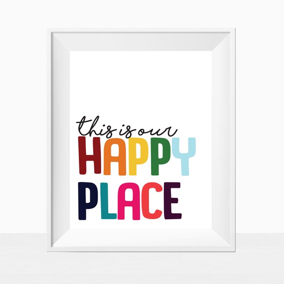 Printable This is Our Happy Place Quote Wall Sign Living | Etsy
