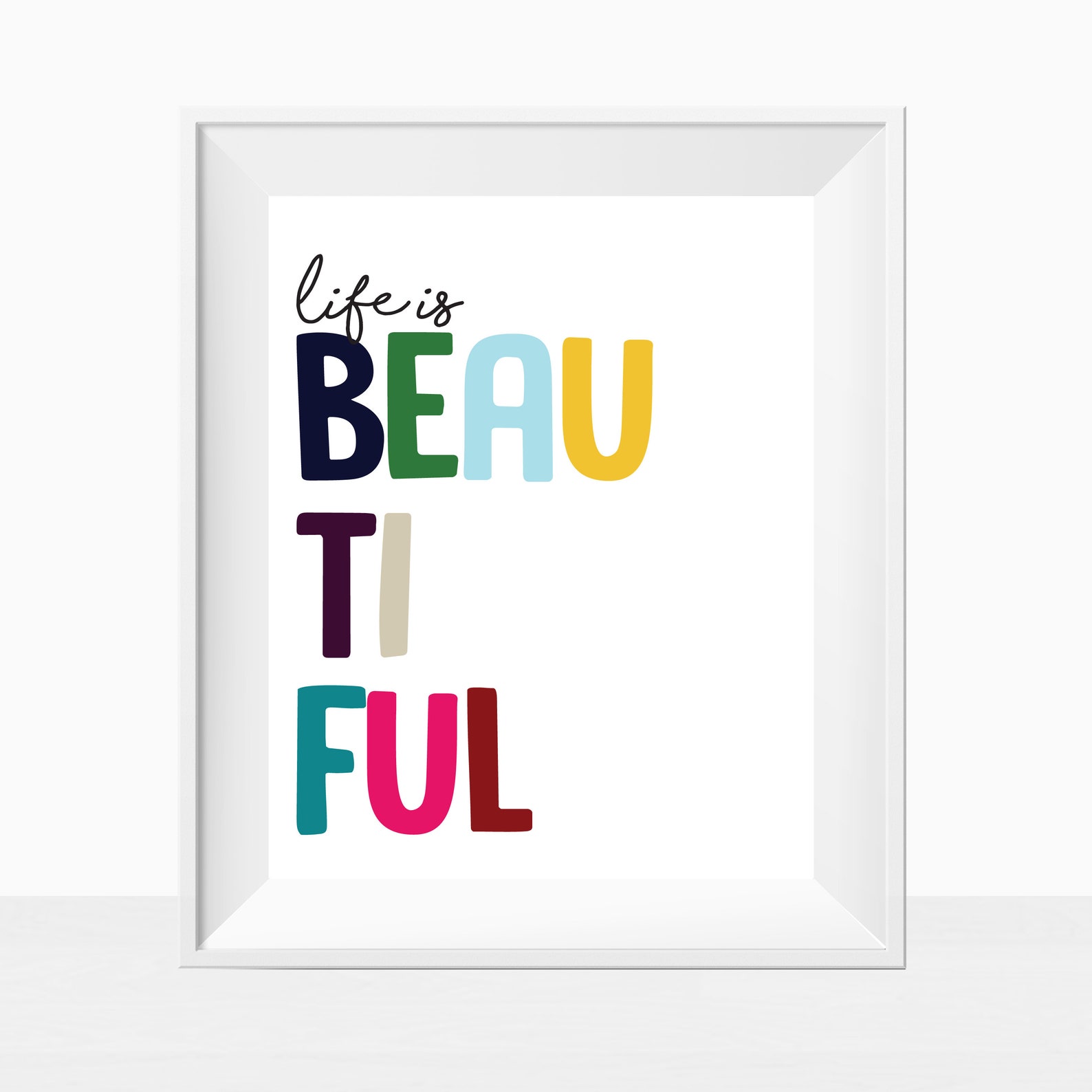 Printable Life is Beautiful Quote Living Room Gallery Wall - Etsy
