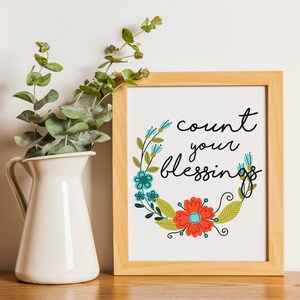 Printable Count Your Blessings 8x10 PDF File Instant Download ...